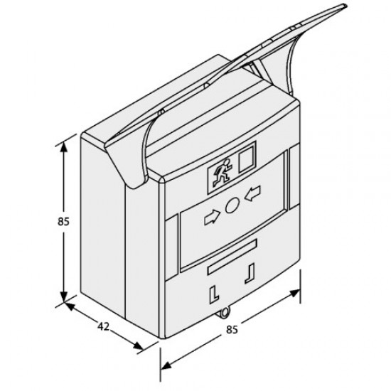 Asec Resettable Illuminated Triple Pole Call Point With Cover & Sounder