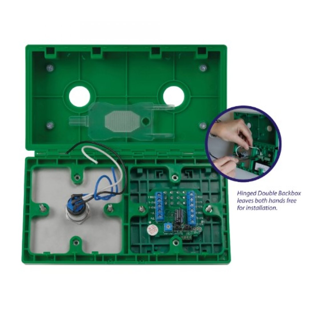 ICS Dual Unit MCP110 Call Point With Green Dome Exit Button