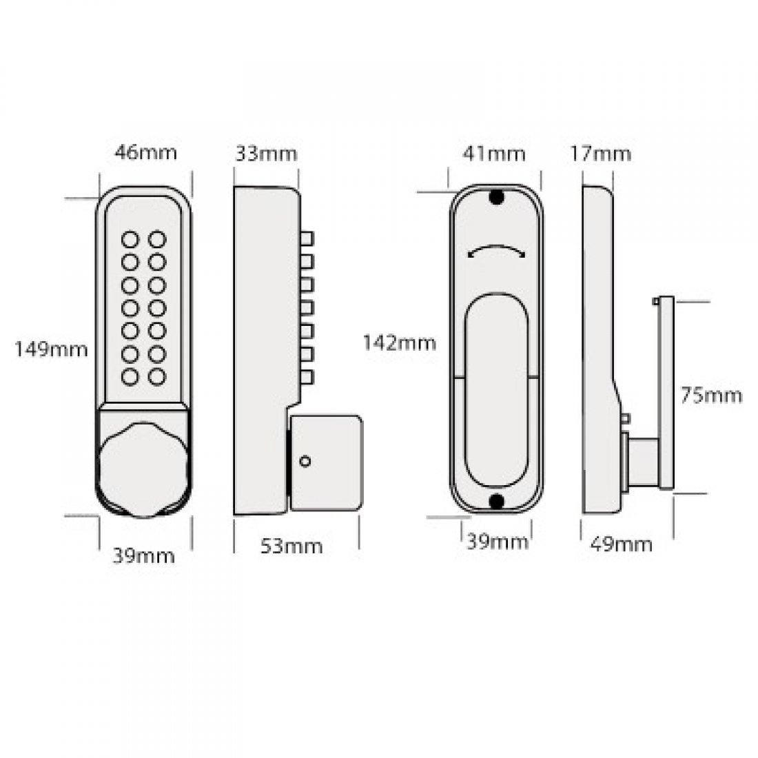 Borg BL2501 Cu-Shield ECP Antimicrobial Easicode Pro Digital Lock