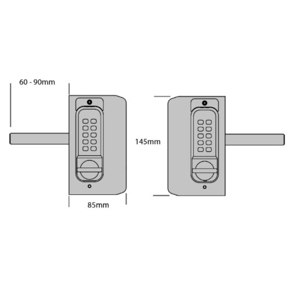 Borg Locks BL3030 MG Pro Mini Gate Lock Knob Operated Double Sided Keypad