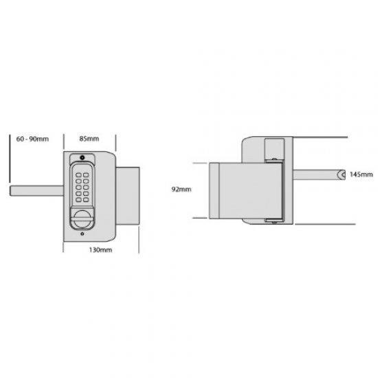 Borg Locks BL3080 MG Pro Mini Gate Lock Knob Operated Keypad With ...