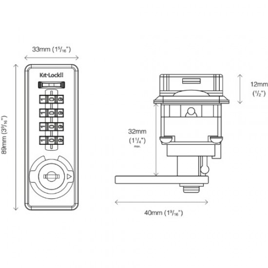 Codelocks KitLock KL20 Mechanical Combination Lock With Auto Scramble
