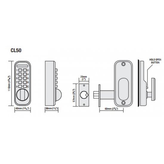 Codelocks CL50 MiniMech Lock