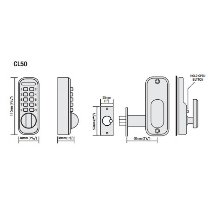 Codelocks CL50 MiniMech Lock