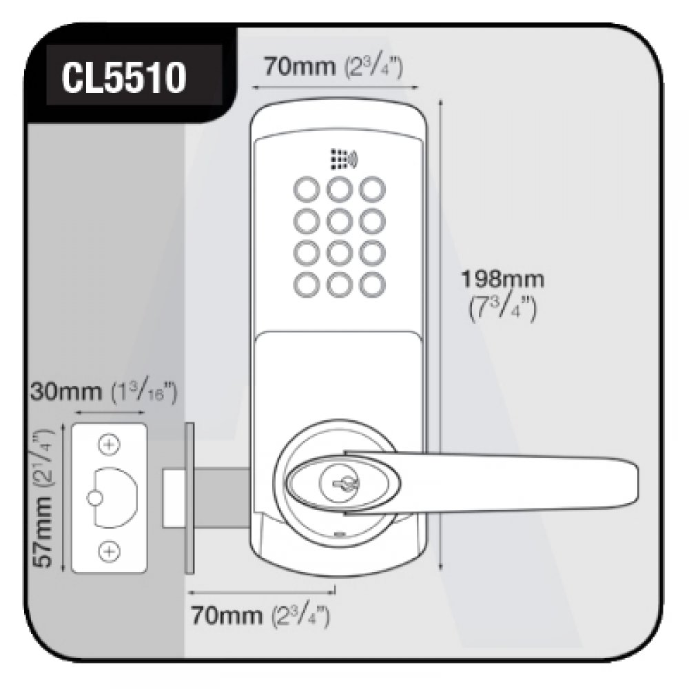 Codelock CL5510 Battery Operated Digital Lock With Audit Trail