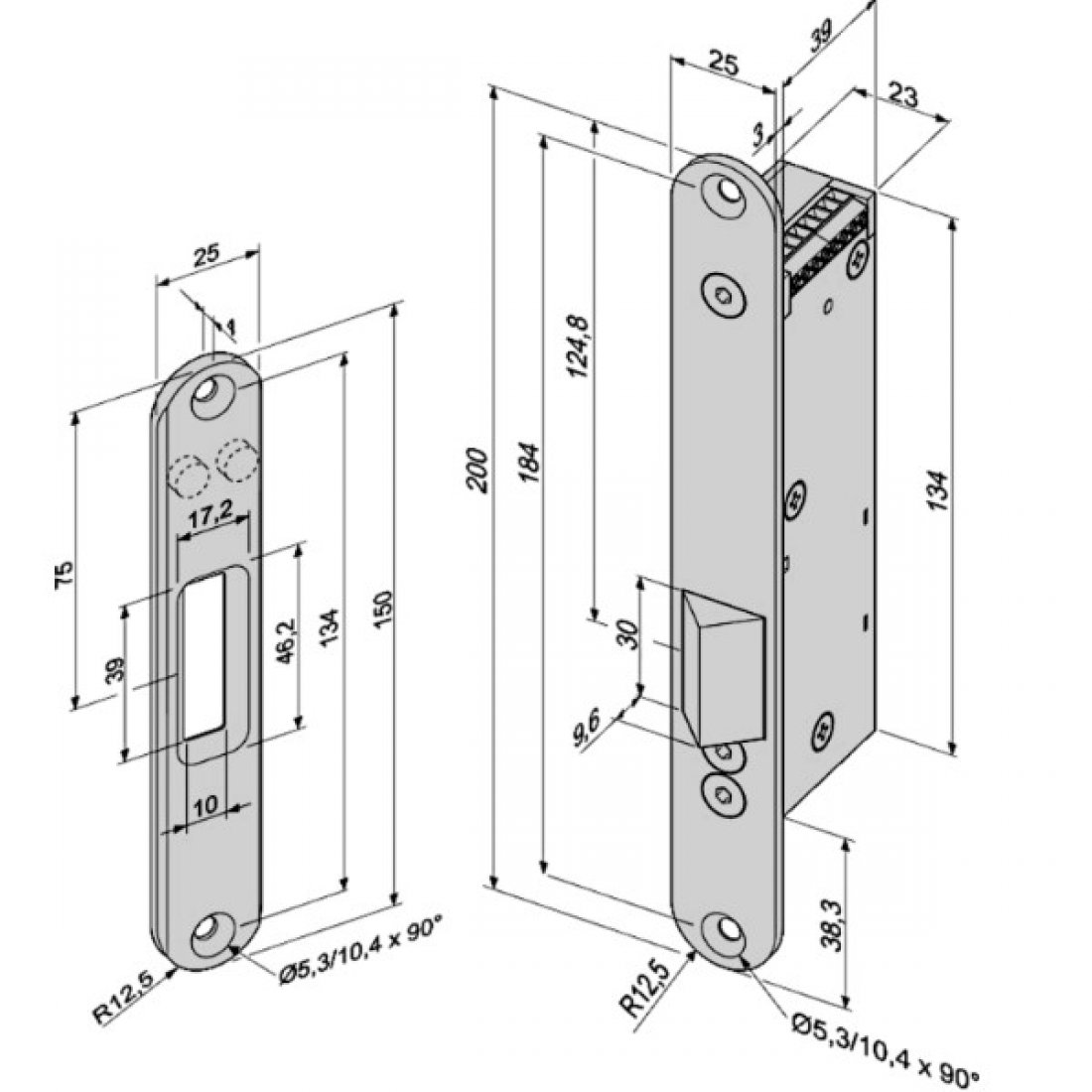 Abloy Eff Eff 351M.80 Motorised Lock 12/24V DC Fail Unlocked