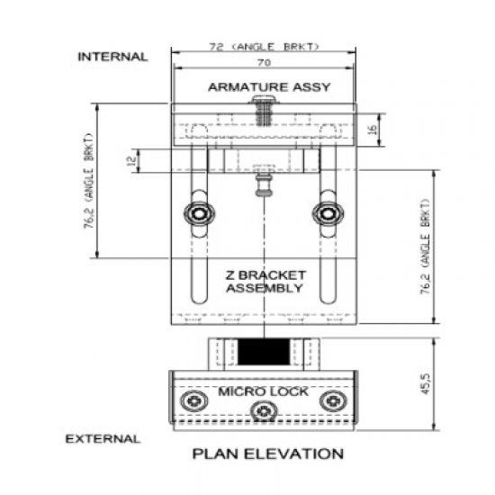 Asec Micro Power Lock With Z and L Bracket Open In
