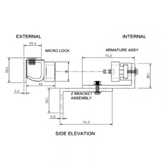 Asec Micro Power Lock With Z and L Bracket Open In