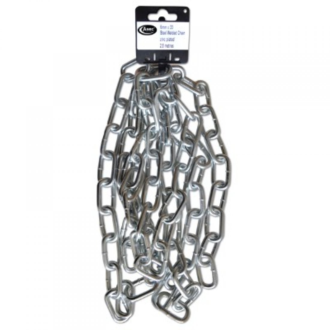 Asec Steel Welded Chain Silver 2.5m Length