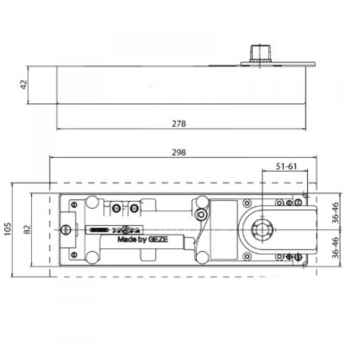 Geze TS500 N EN3 Size 3 Floor Spring