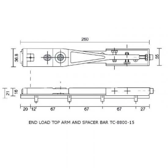 Axim Transom Door Closer Drive Arm Assembly 8800 Series