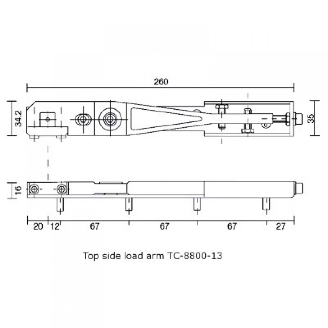 Axim Transom Door Closer Drive Arm Assembly 8800 Series