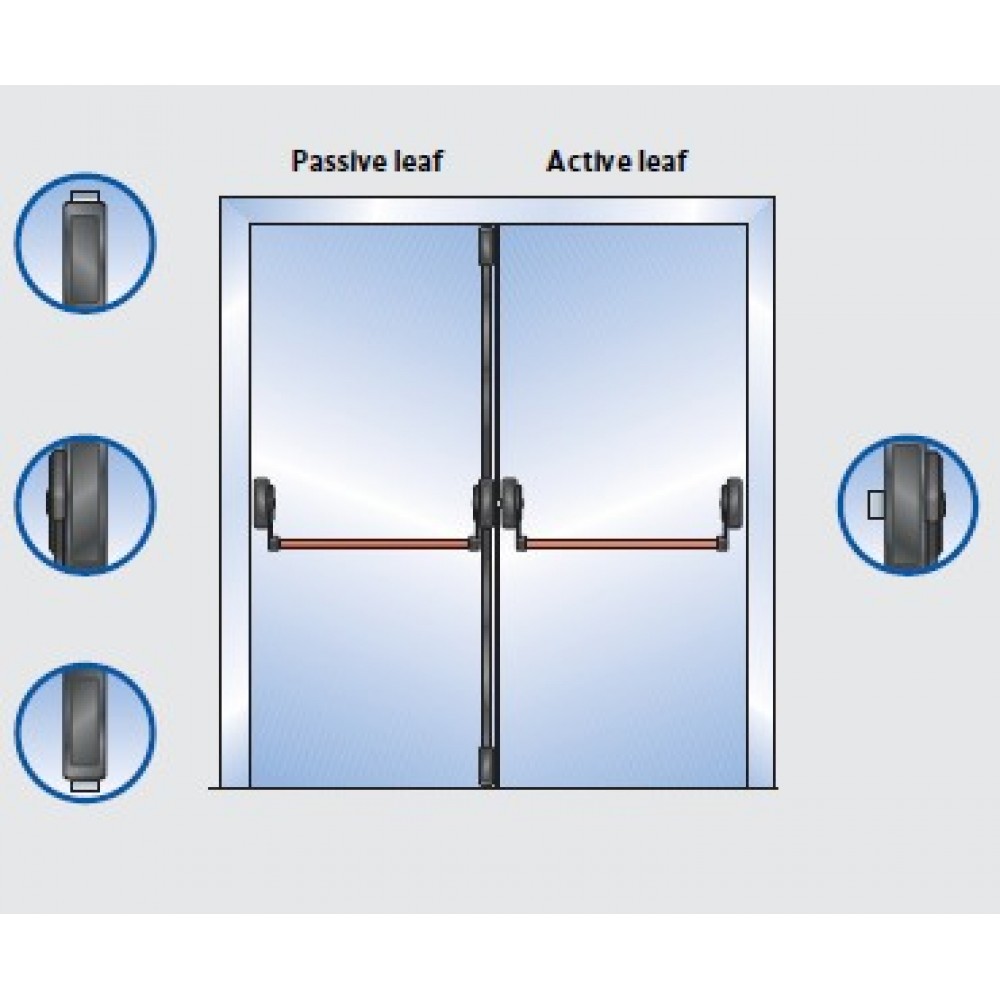 BKS B 7130 push bar with integrated lock