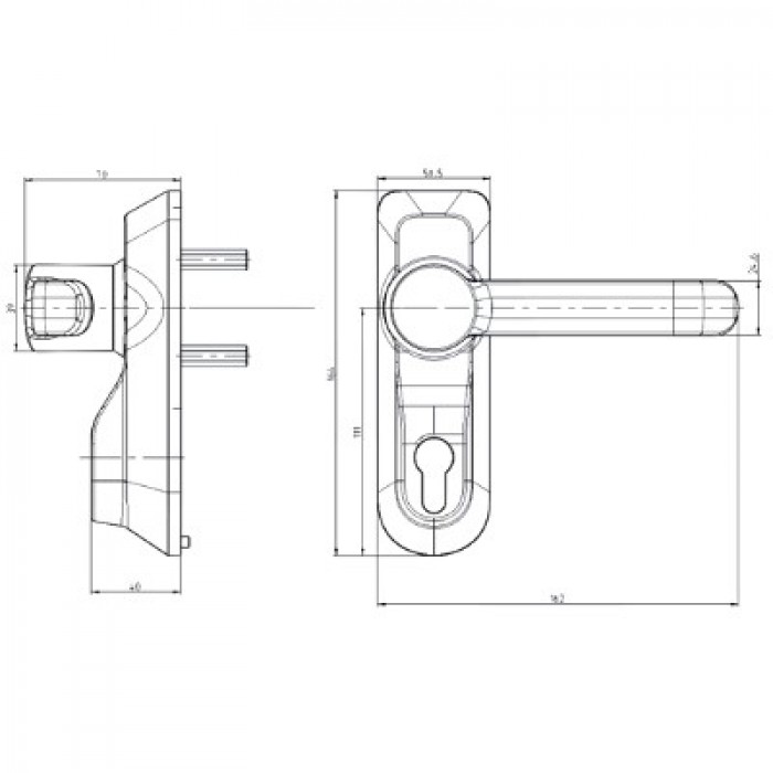 Briton 1413ELE Lever Operated Outside Access Device