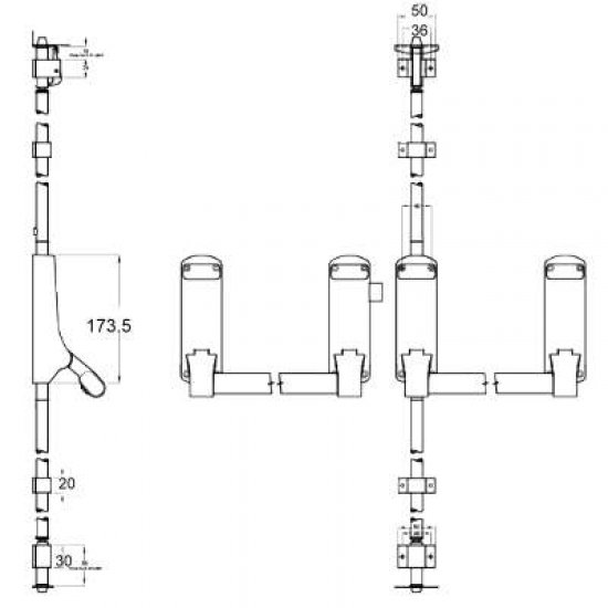 Union ExiSAFE Panic Bolt Set To Suit Rebated Double Doors
