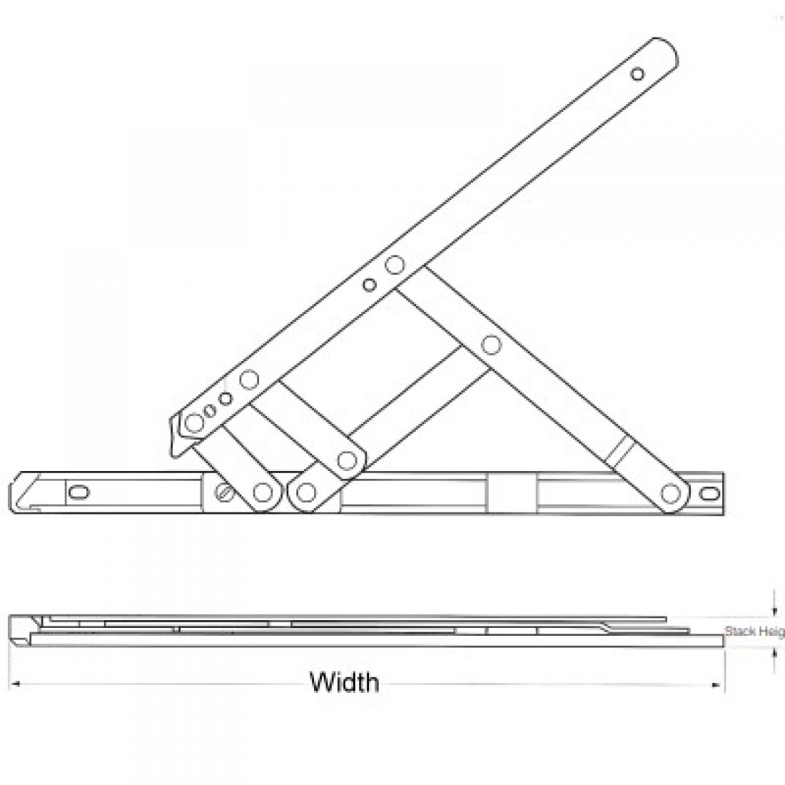 Friction Hinge Top Hung 17mm Stack Height