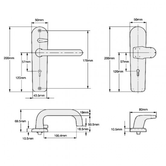 Chubb Lever Pull Furniture 3R35F R
