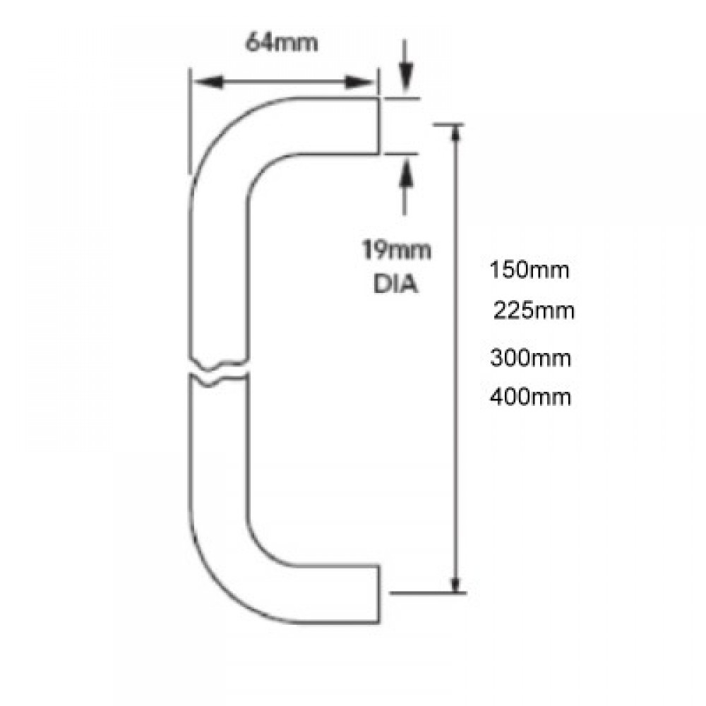 Back To Back Stainless Steel Tubular Pull Handle