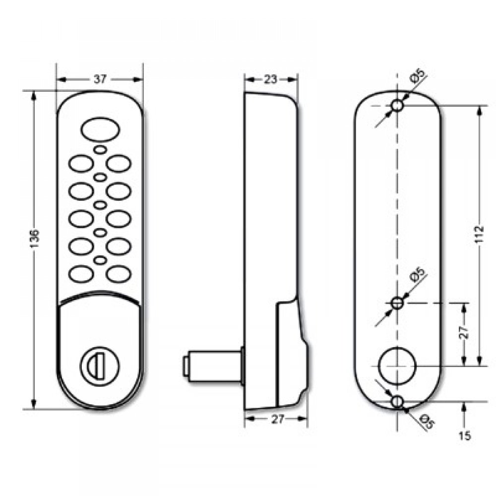 Lockey 3780 Digital Combination Cabinet Cam Lock