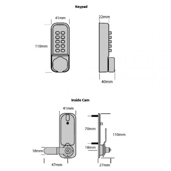 Borg Locks BL1506 Vertical Mini Cabinet Lock Easicode Pro c/w Cam