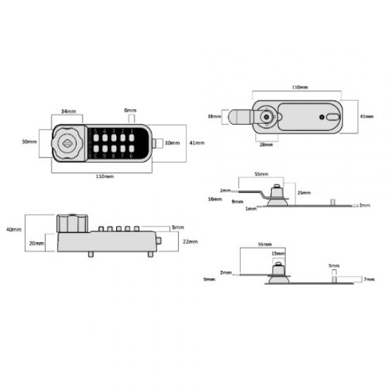 Borg Locks BL1716 Horizontal Mini Cabinet Lock Easicode Pro c/w Cam And ...