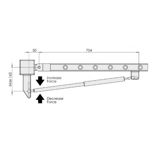 Gatemaster Screw Fixed Closing Strut