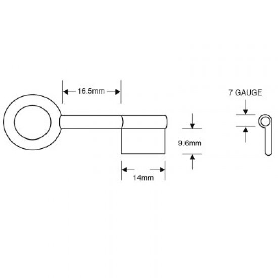 Chubb/Union 1K11 and 1K21 Padlock Spare Key Cut