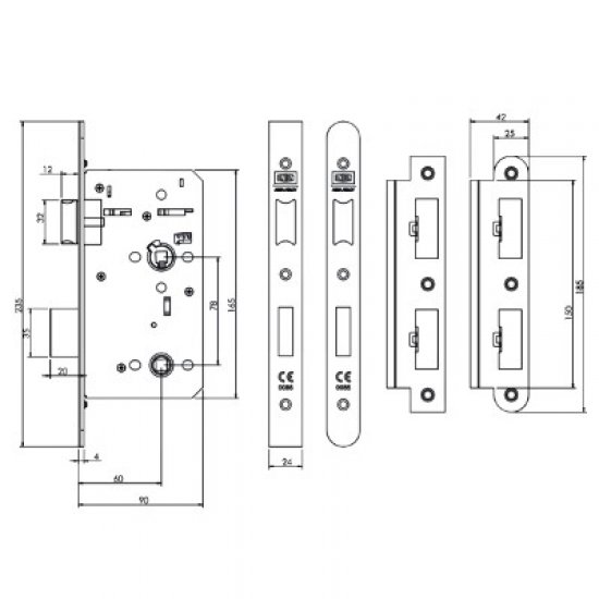 Union 60mm HD72 Bathroom Lock
