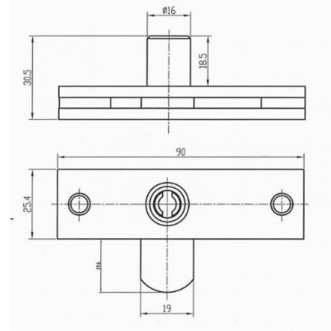 Captive Key Budget Lock Rim Mounted