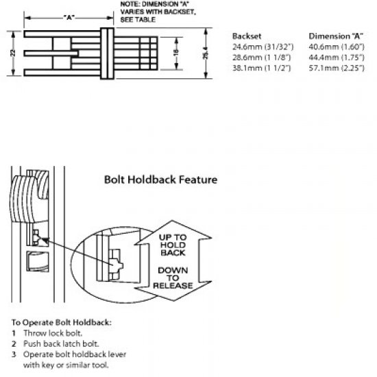 Adams Rite MS1890 Hookbolt Latch/Deadbolt
