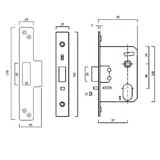Euro Escape Mortice Nightlatch