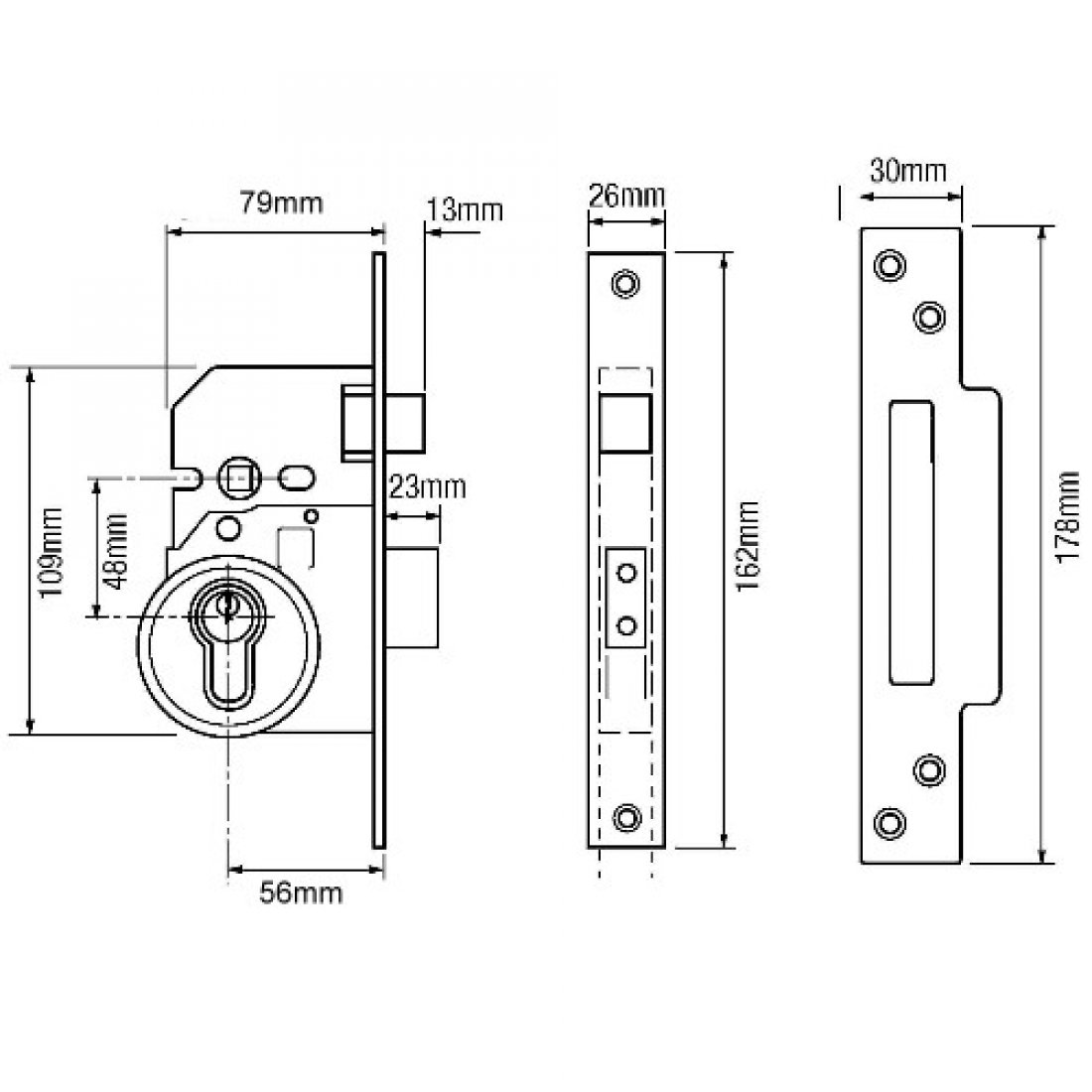 Era British Standard Euro Thumbturn Egress Mortice lock