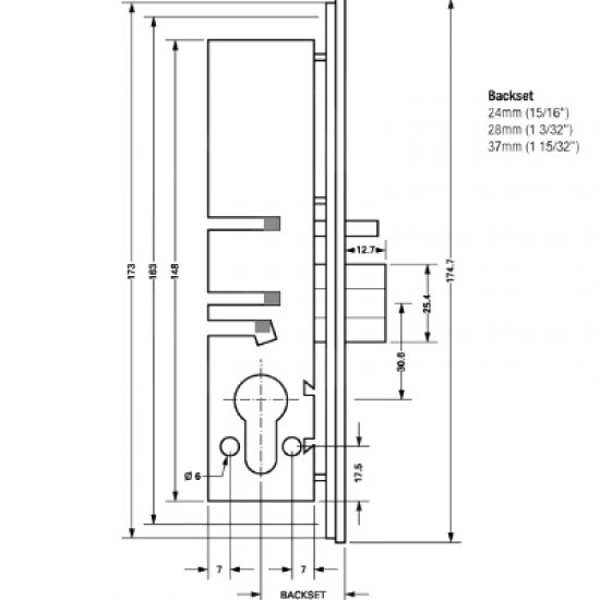 Adams Rite 4750 Europrofile Cylinder Deadlatch