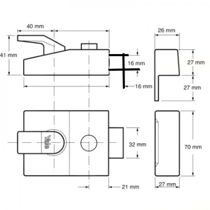 Yale 82 Deadbolt 60mm Nightlatch