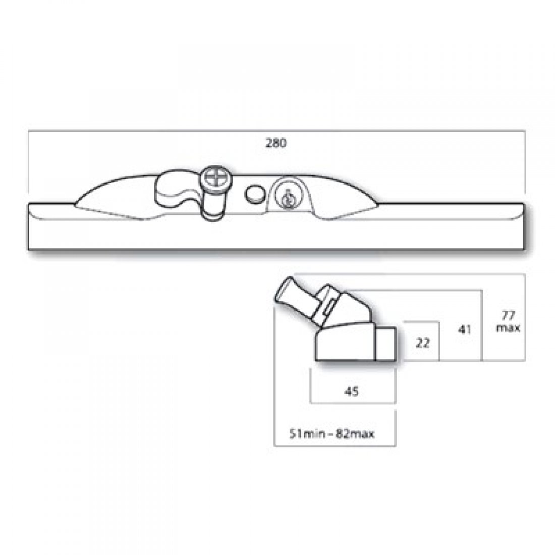 Whitco CYL4 Lockable Window Chain Winder