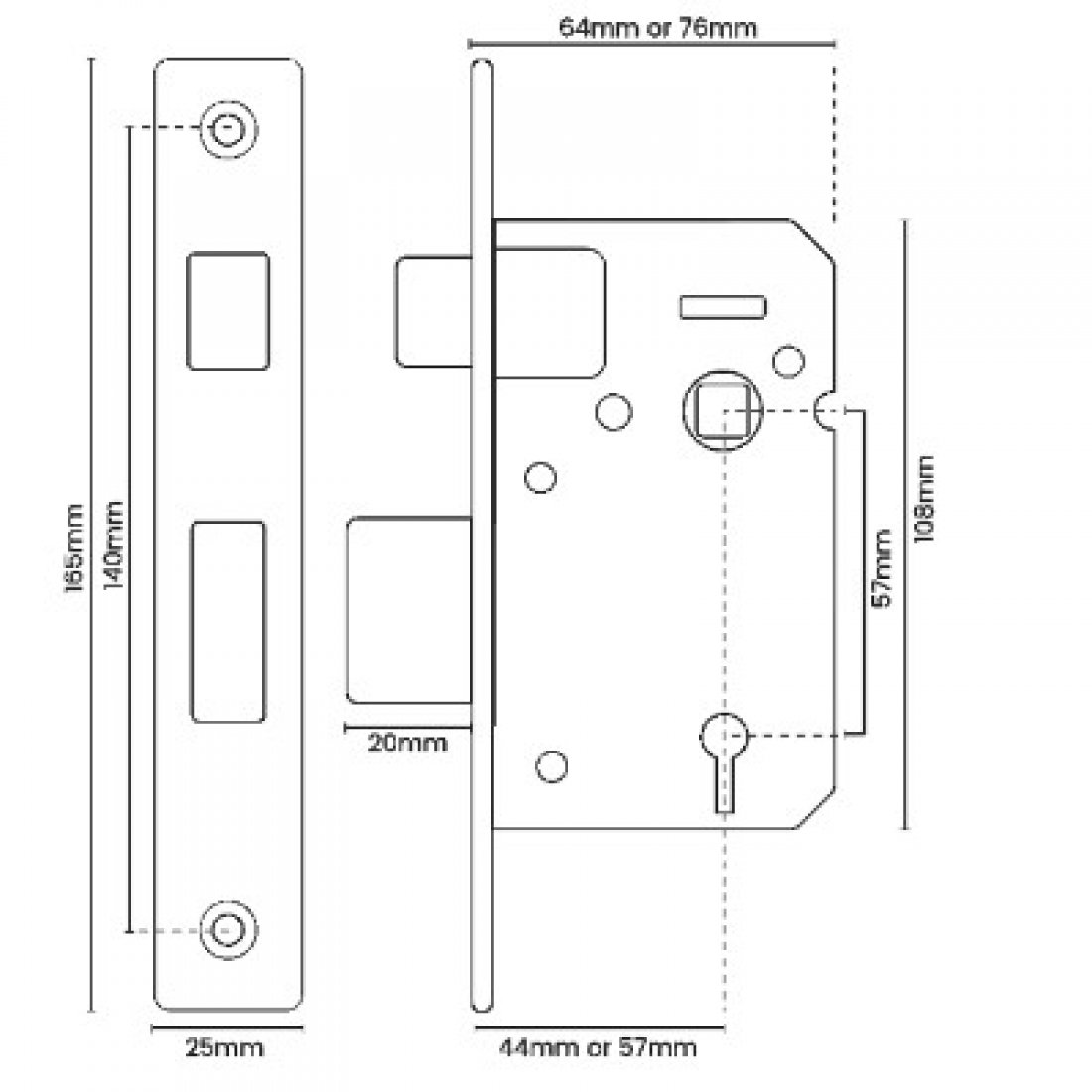 Asec BS 5 Lever Sashlock