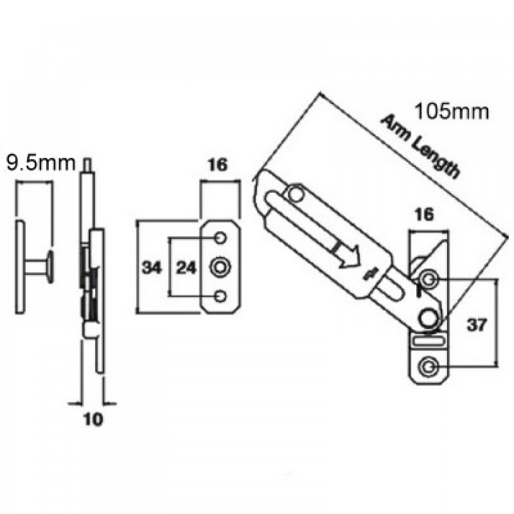 Asec Concealed Locking Window Restrictor Kit