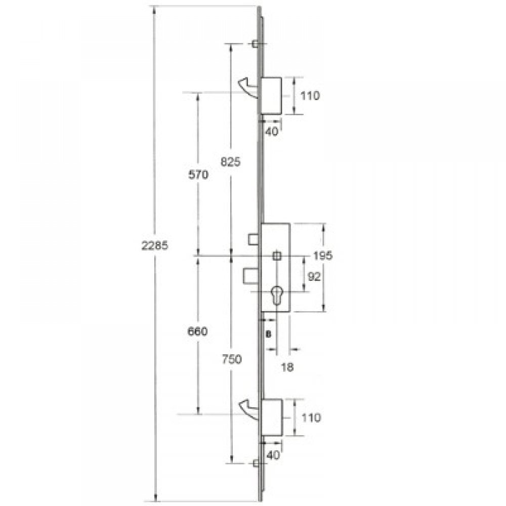 GU Secury Europa 2R/2SH 1050 Multipoint Lock