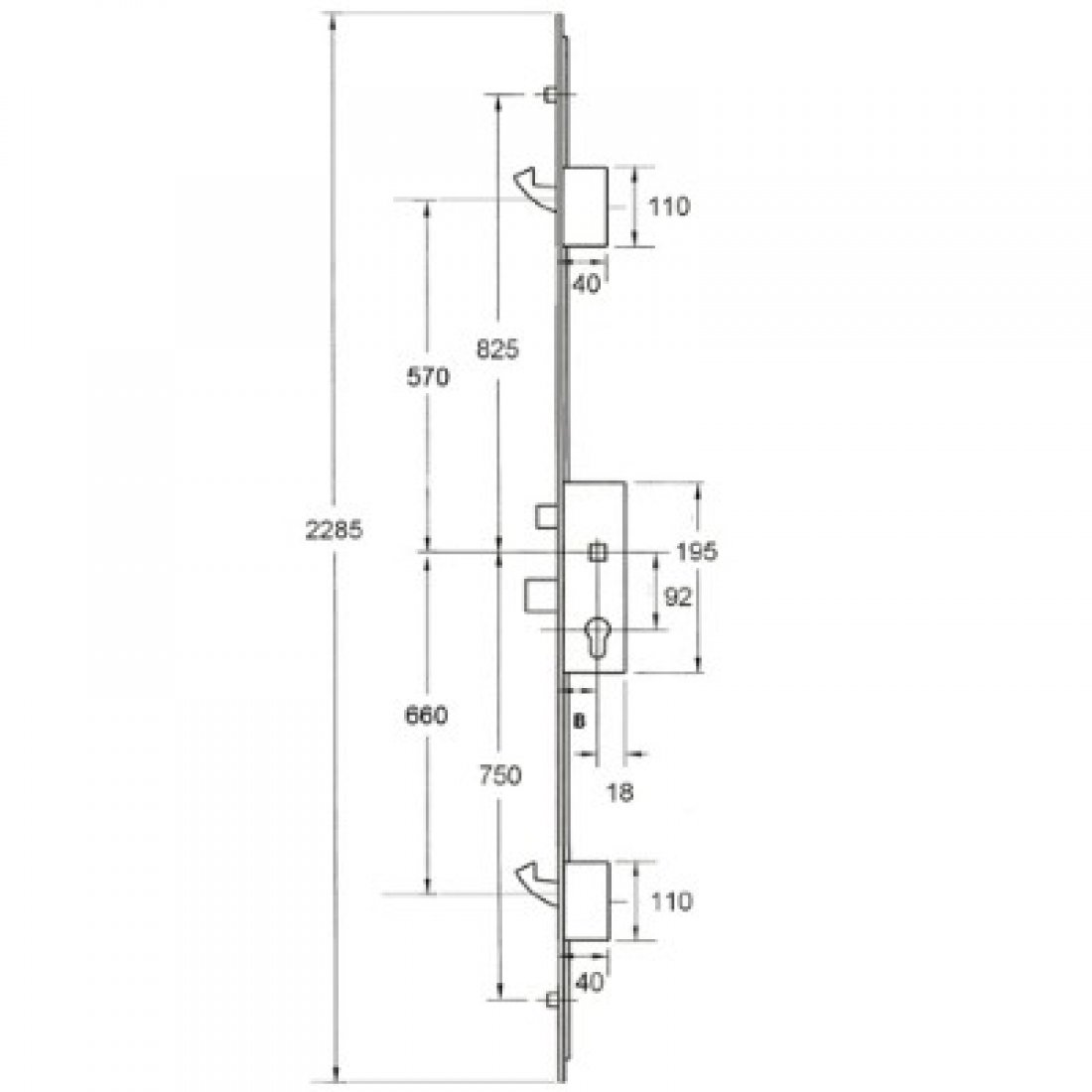 GU Secury Europa 2R/2SH 1050 Multipoint Lock