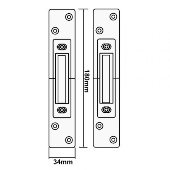 Fullex Crimebeater Top or Bottom Deadbolt Keep Square Forend