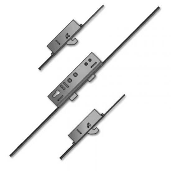 Lockmaster Lever Operated Latch & Deadbolt Twin Spindle - 2 Hook