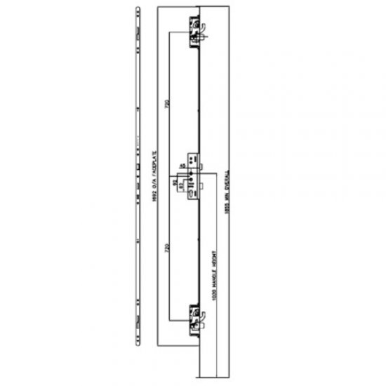 Millenco Mantis 3 Lever Latch & Deadbolt 92/62 Twin Spindle 2 Hook, 2 ...