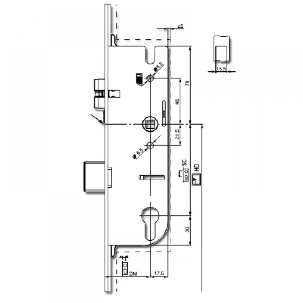 Roto MK1 35 92 Latch Deadbolt 4 Roller