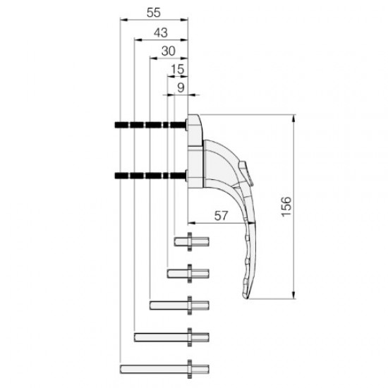Mila Prolinea Inline Espag Handle Multi Spindle