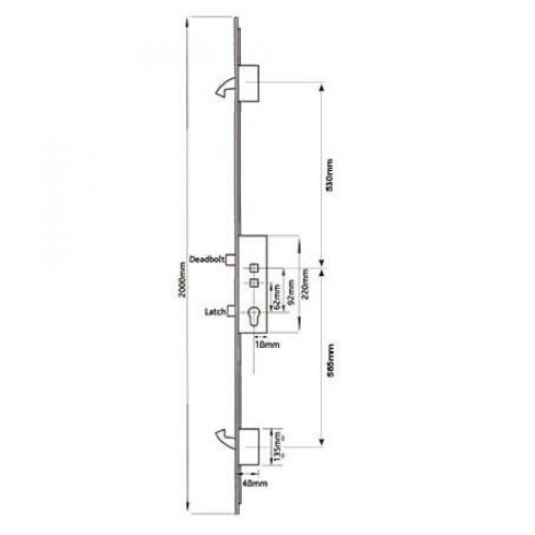 Winkhaus AV3 Auto Locking Lever Operated Latch & Deadbolt 20mm Radius ...