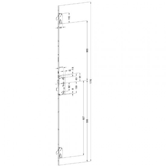 Winkhaus AV4 F2070 Auto Locking Latch & Deadbolt 20mm Radius 1770mm ...