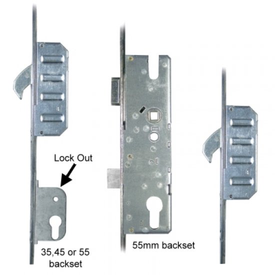 Winkhaus Cobra Multipoint lock Split Spindle 2 Hook and Lockout