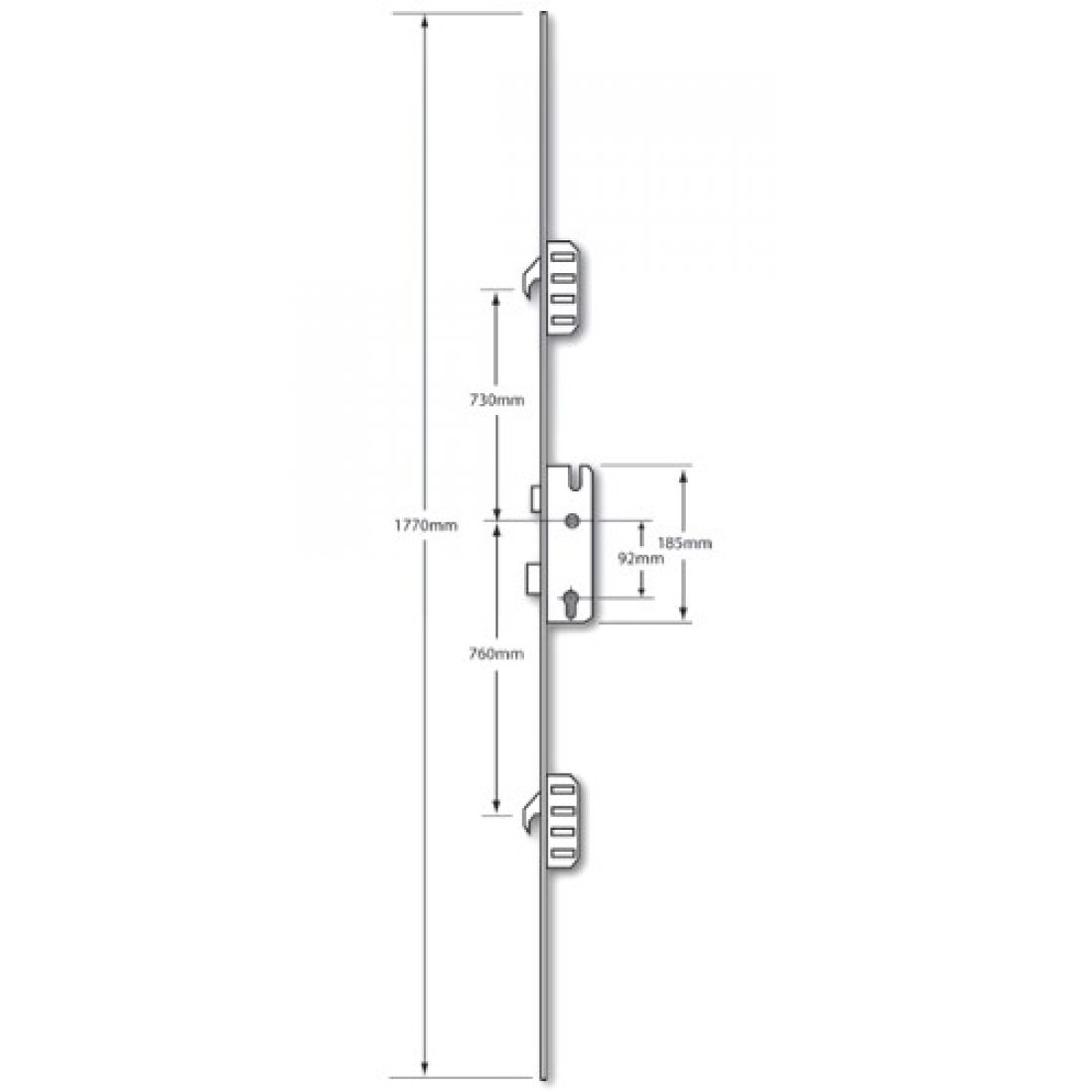 Winkhaus Trulock+ Pyro 2 Hook Split Spindle 20mm Radius