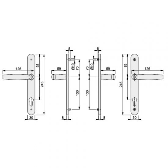 Hoppe Atlanta 92 Centres Lever/Lever 2 Hole Fix 1530/3346 Furniture To ...