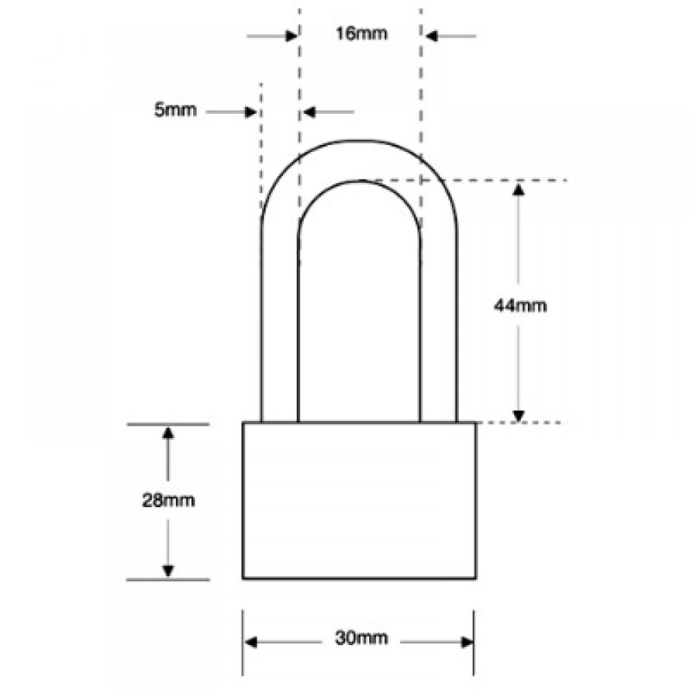 Long Shackle Brass Padlock